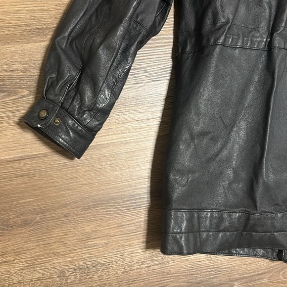 Iou | Jackets & Coats | Vtg Iou Leather Toggle Zipper Black Leather ...